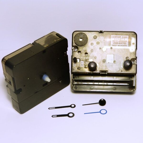 Ostar F555 Quartz alarm clock movement with hands, short 7mm shaft (AMS ...